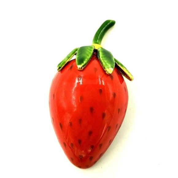 Vintage | Jewelry | Original By Robert Enameled Strawberry Pin Vtg 6s ...